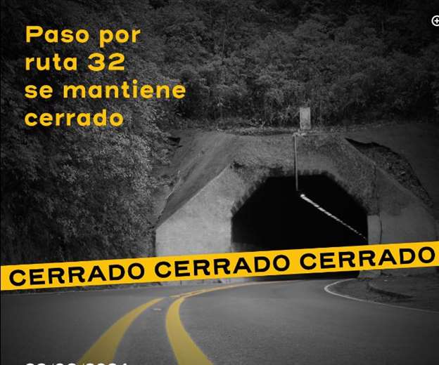 Solo duró 12 horas abierta: Vuelven a cerrar paso por Ruta 32 | Teletica