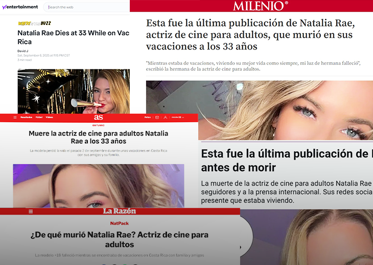 Costa Rica en titulares globales por la muerte de actriz porno Natalia ...